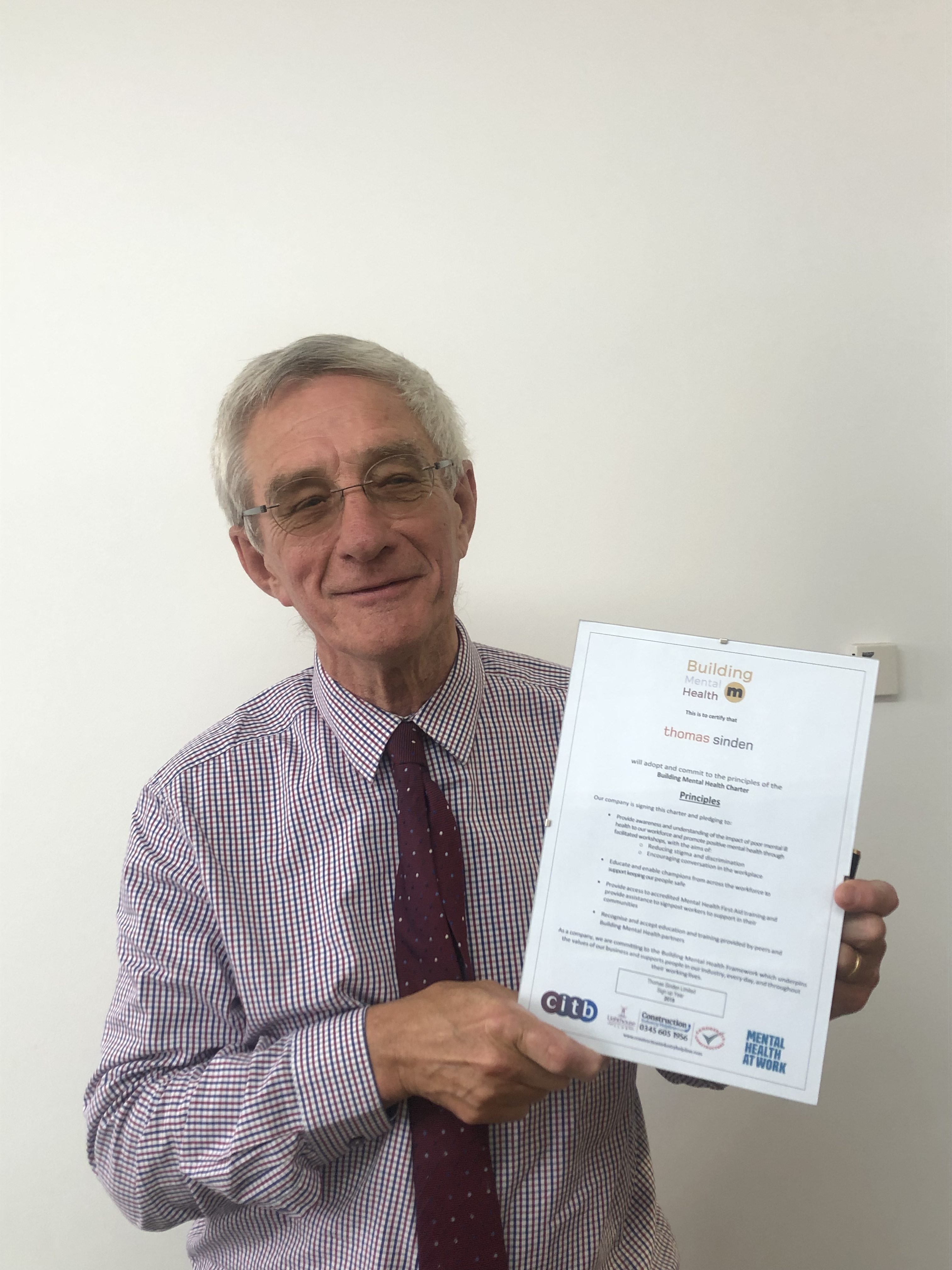 Thomas Sinden signs mental health charter to support and raise ...